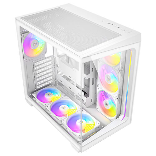 XPert-Antec C5 ARGB 7x120mm Fans 270° Full View Dual Chamber Case White ...